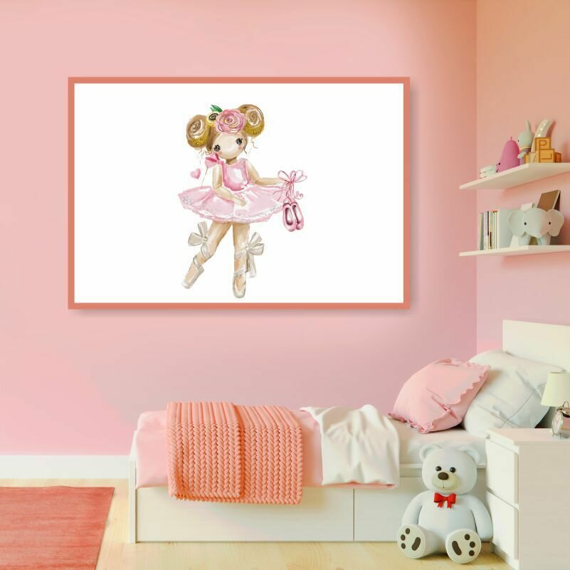 Постер Девочка Балерина Для Детской Горизонтальный 40х30 см в тубусе ПолиЦентр