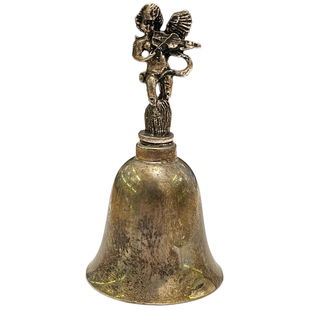 Колокольчик "Ангел-скрипач", медь, олово, посеребрение, 1980-1990 гг, Европа