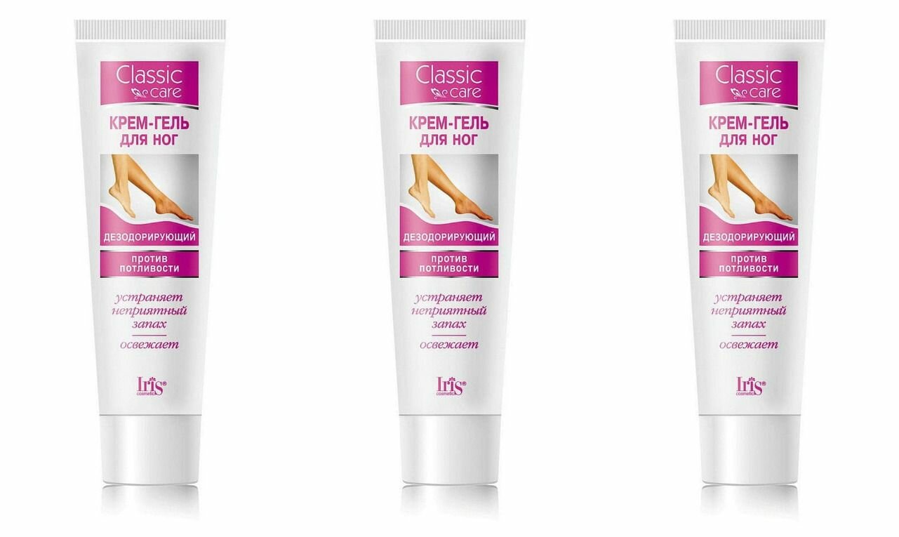 Iris Крем-гель для ног дезодорирующий против потливости 100 мл 3 шт