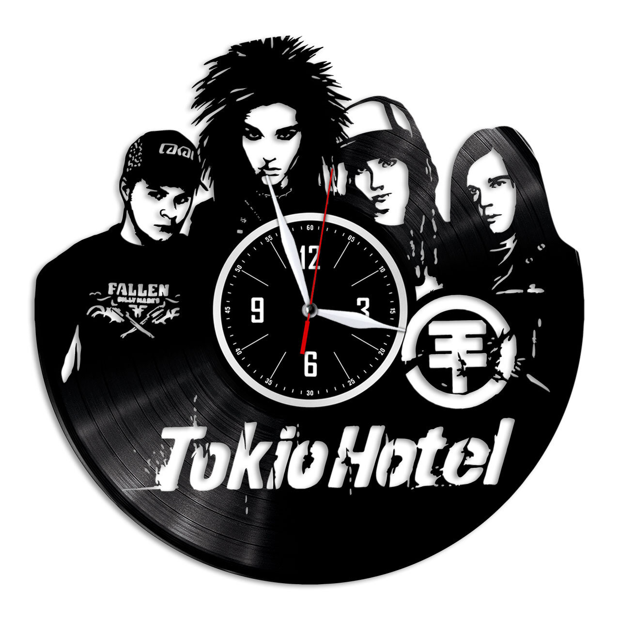 Tokio Hotel - настенные часы из виниловой пластинки, диаметр 30 см