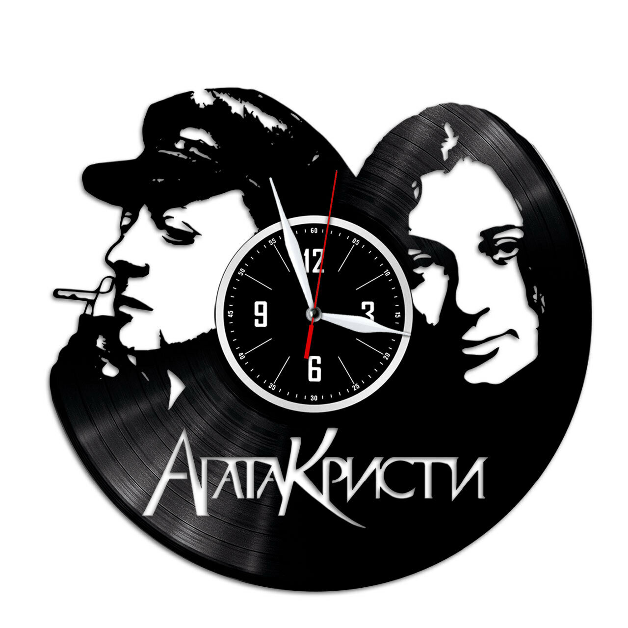 Агата Кристи - настенные часы из виниловой пластинки, диаметр 30 см