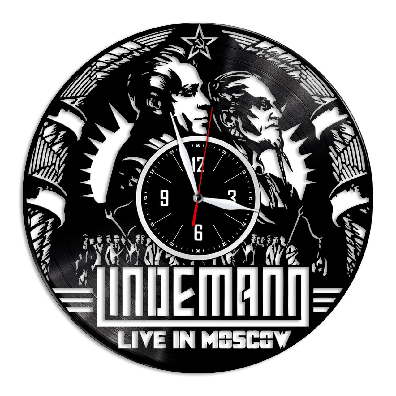 Lindemann - настенные часы из виниловой пластинки, диаметр 30 см
