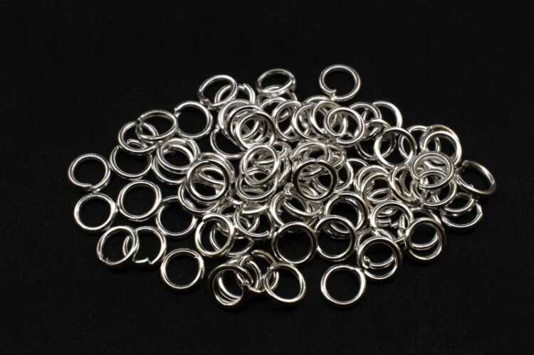 Кольца соединительные 4х0,7мм, разъемные, цвет серебро, железо, 13-008, 10г (около 250шт)