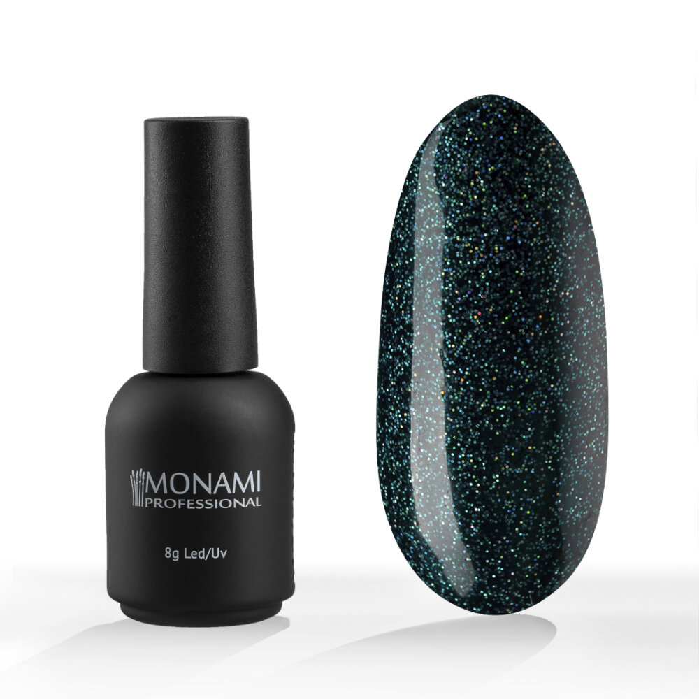 Гель-лак Monami Severus 8 г бирюзовый с большим количеством голографических блёсток