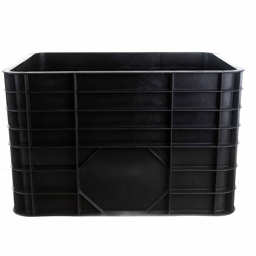 Ящик Тара. ру п/э 710х500х455 сплошной 120л черный 01615, для хранения мелких предметов крепежа, пластиковый,