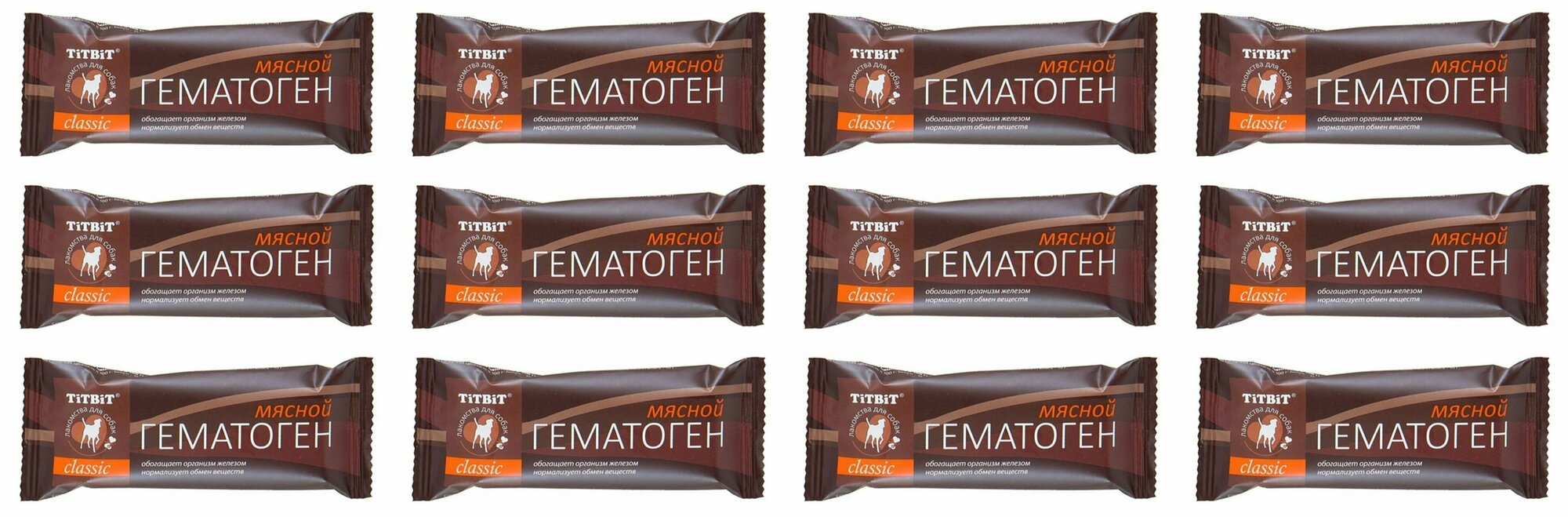 Titbit Лакомство для собак, гематоген мясной, 35 г, 12 шт.