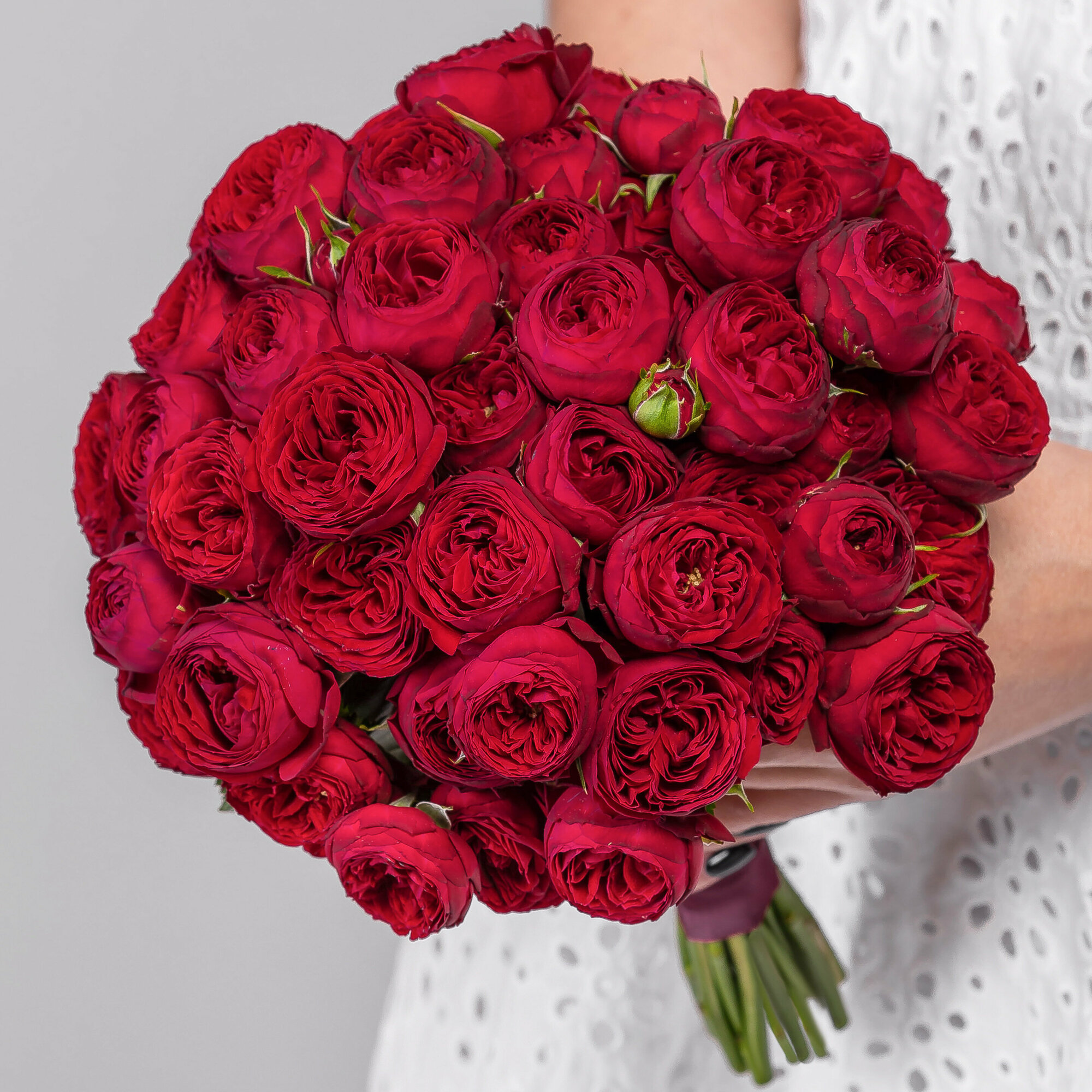 Букет невесты Мегацвет24 "Марун", бордо, высота 15 см, под ленту