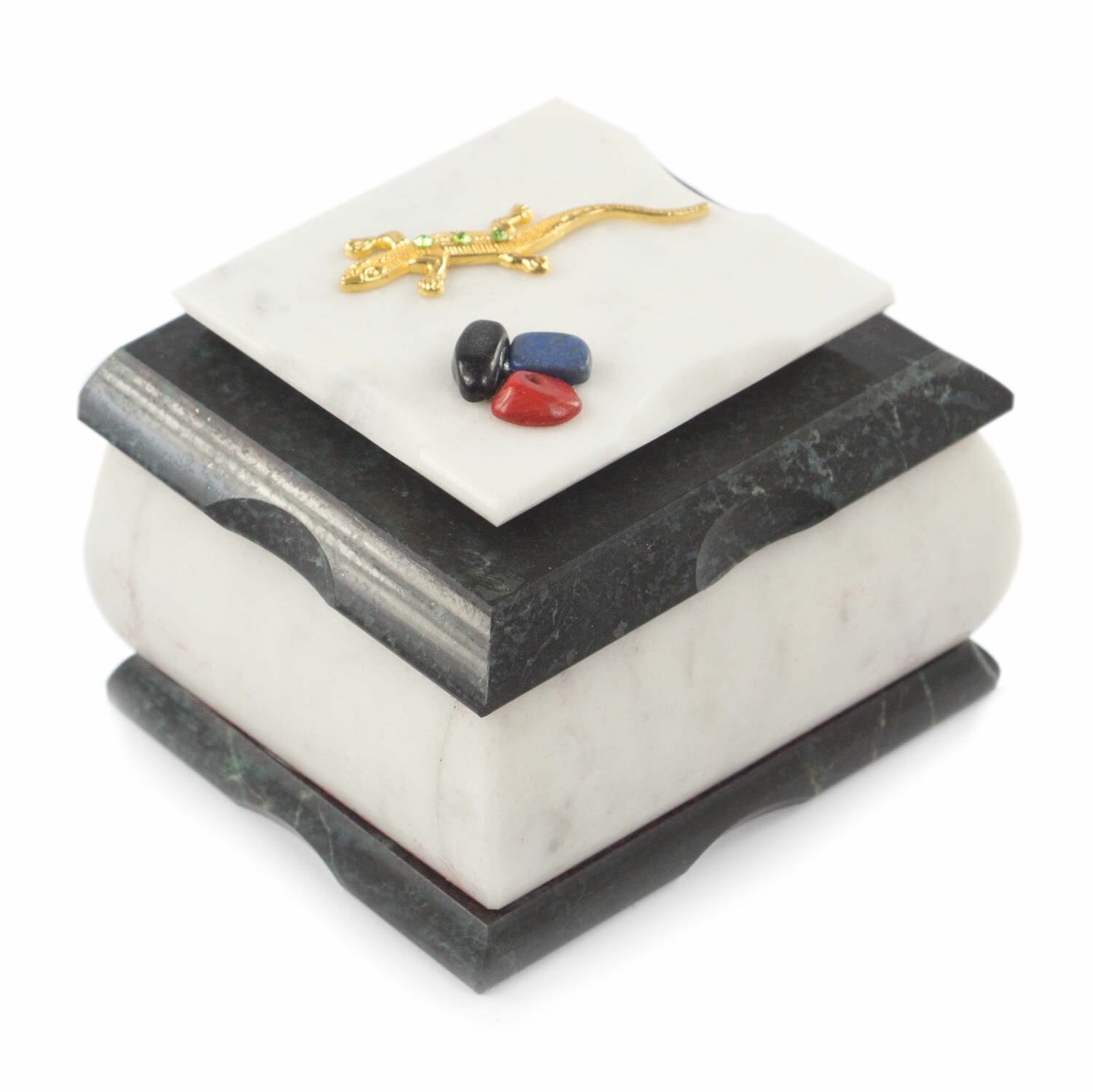 Шкатулка из белого мрамора "Оригинал" 10х8х7,5 см 121475