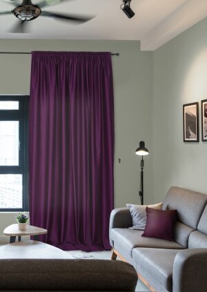 Штора на ленте Caprise, 200x270, сатин, цвет фиолетовый, Kauffort