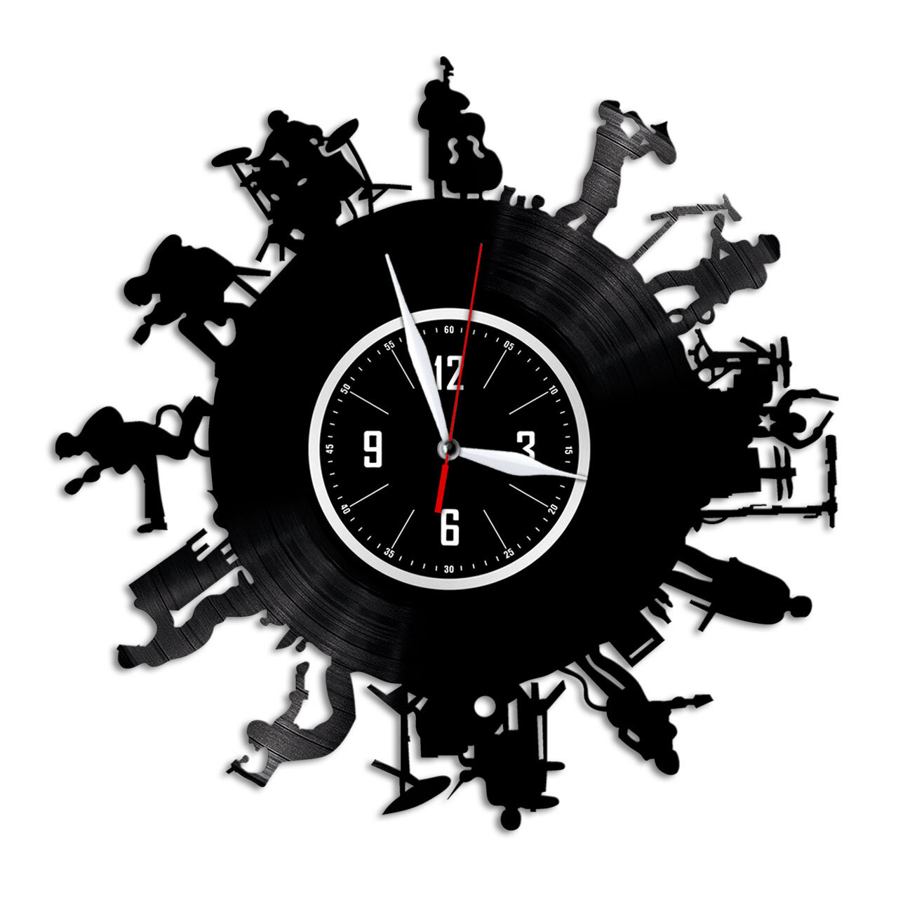 Музыка - настенные часы из виниловой пластинки