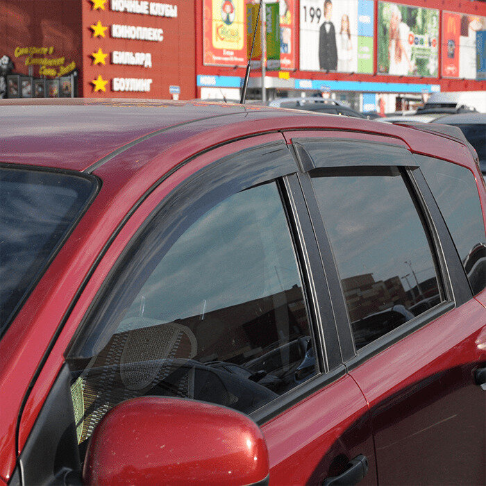 Дефлекторы окон Nissan Note с 2006 по 2014, к-т 4 шт, скотч 3M