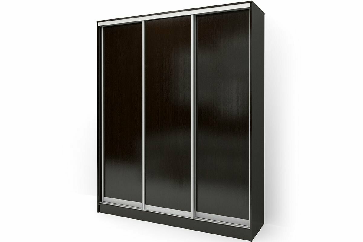 Шкаф-купе для одежды МногоМеб Версаль трехдверный 180x60x220, черный