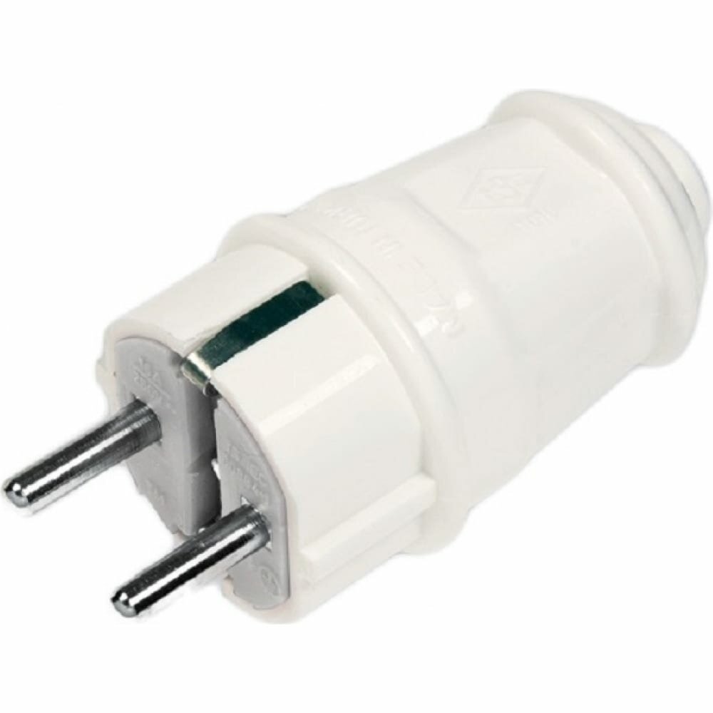 NE-AD вилка 16А 250В (АБС-пластик, прямая, белая, земля) 1010 (Турция)