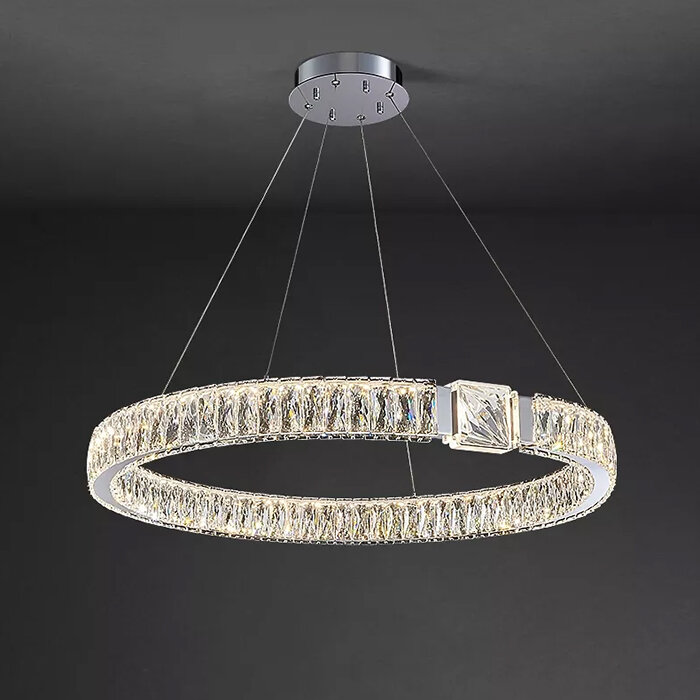 Люстра Delight Collection D8010 D8010P/R/D600 silver, Прозрачный/Серебряный, LED, 1 x 66 Вт. — фото 1