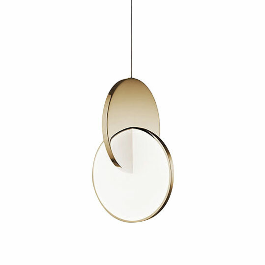 Подвесной светильник Delight Collection Eclipse Eclipse gold 10305P gold, Белый/Золотой, LED, 1 x 14 Вт.