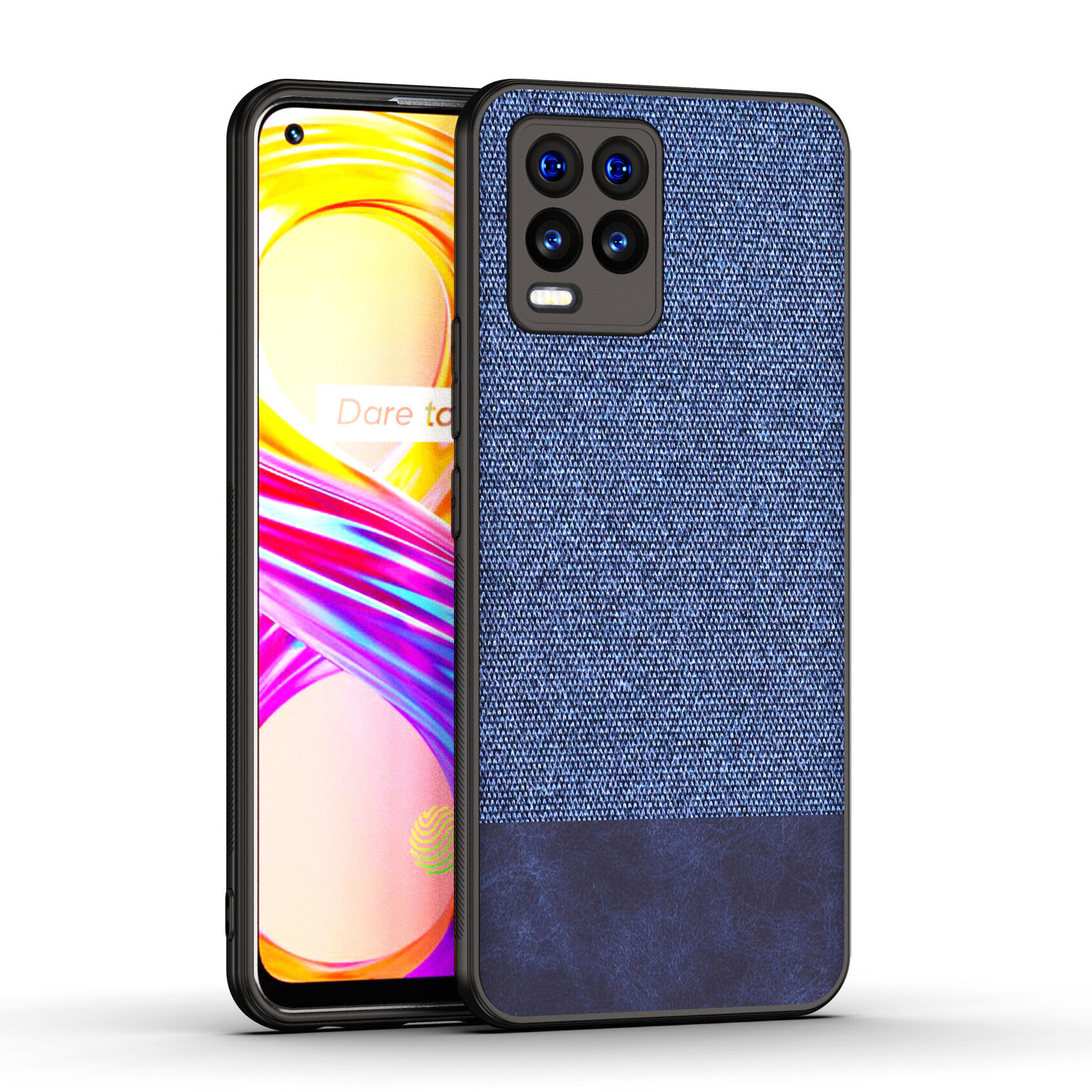 Чехол-накладка MyPads для Realme 8 4G / Realme 8 Pro из качественного силикона с текстурным покрытием синяя