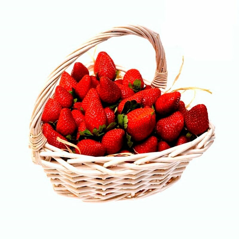 Ягодная корзина Сердце с клубникой 2кг 1шт.