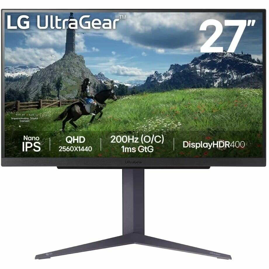 Монитор LG 27" 27GS85Q-B IPS 2K чер HDMI DP USB HAS 180Hz 400cd Ex
