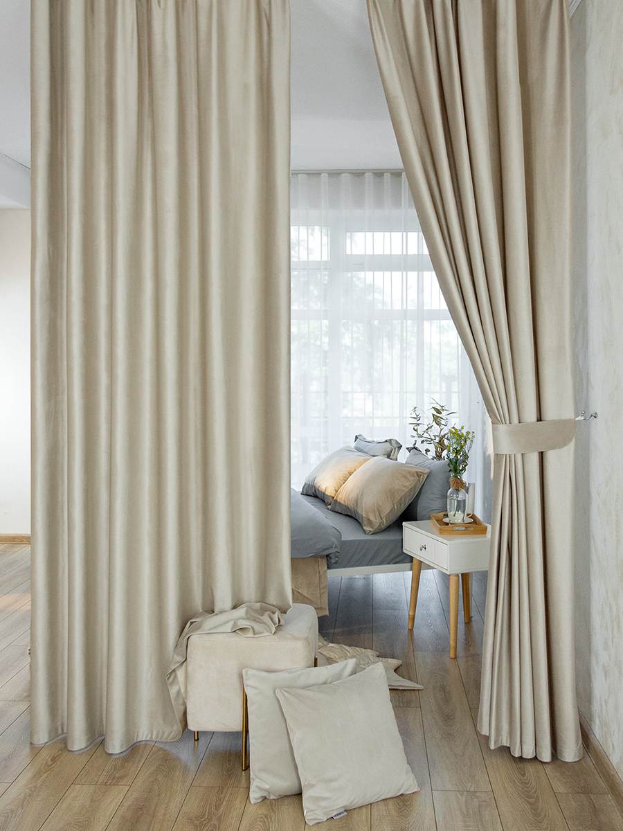 Шторы бархат антикоготь 250х300 (2 шт), Evrika Home