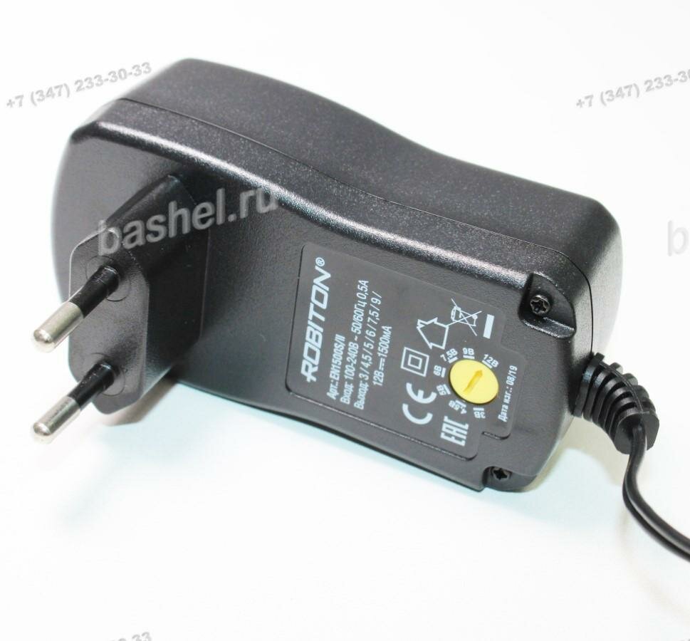 Блок питания унив. ROBITON EN1500S/II 3-4,5-5-6-7,5-9-12 макс. 1500 мА имп. стаб, ROBITON