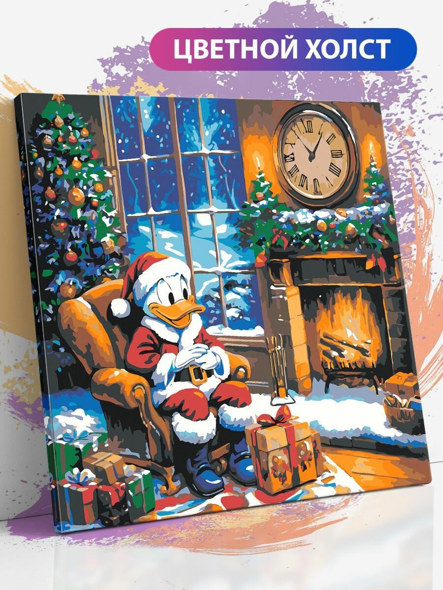 Картина по номерам на холсте с подрамником, "Скрудж Макдак. Дисней. Утка", 40х40 см