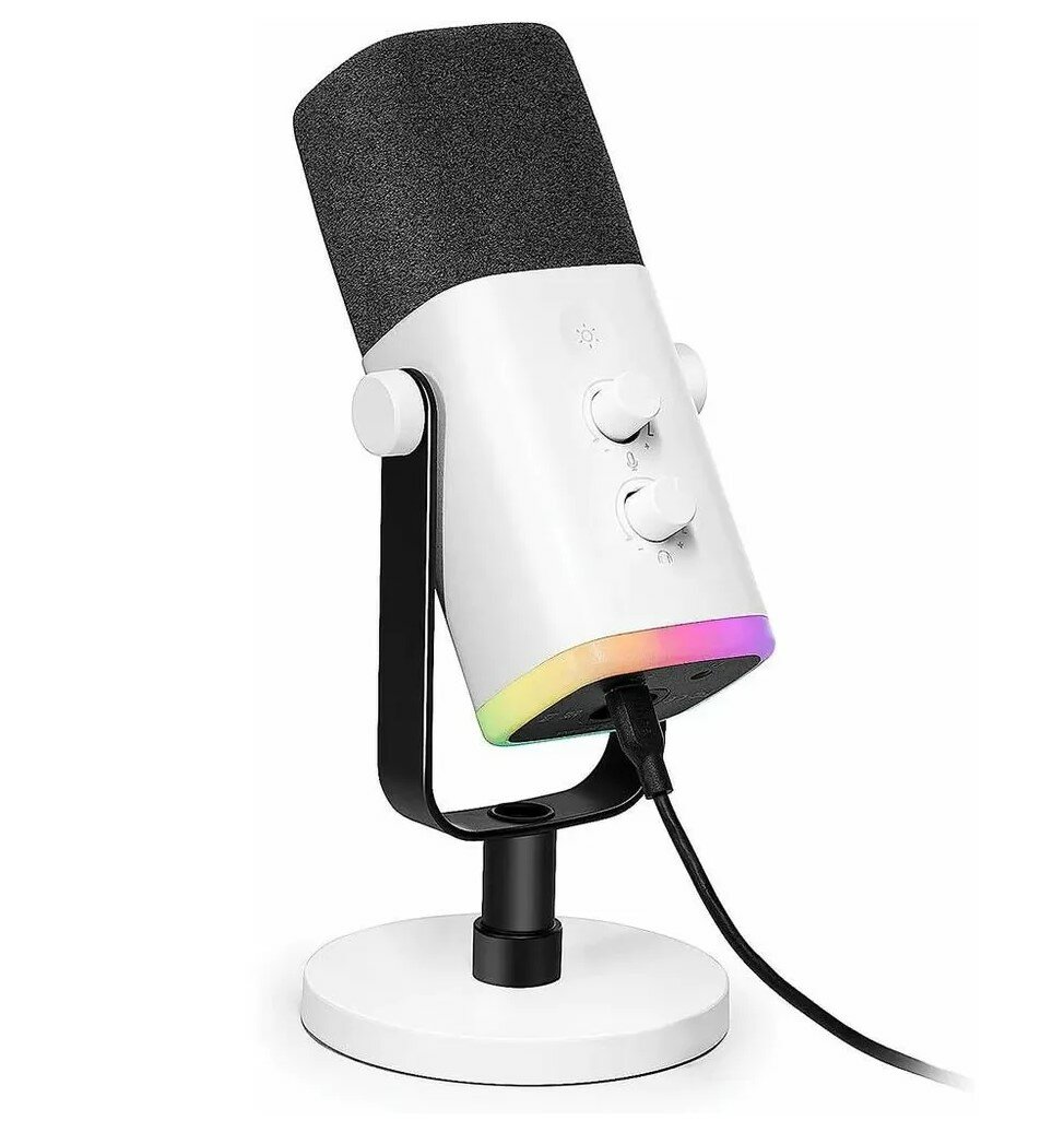 Микрофон проводной Fifine AM8, разъем: USB Type-C+XLR, белый