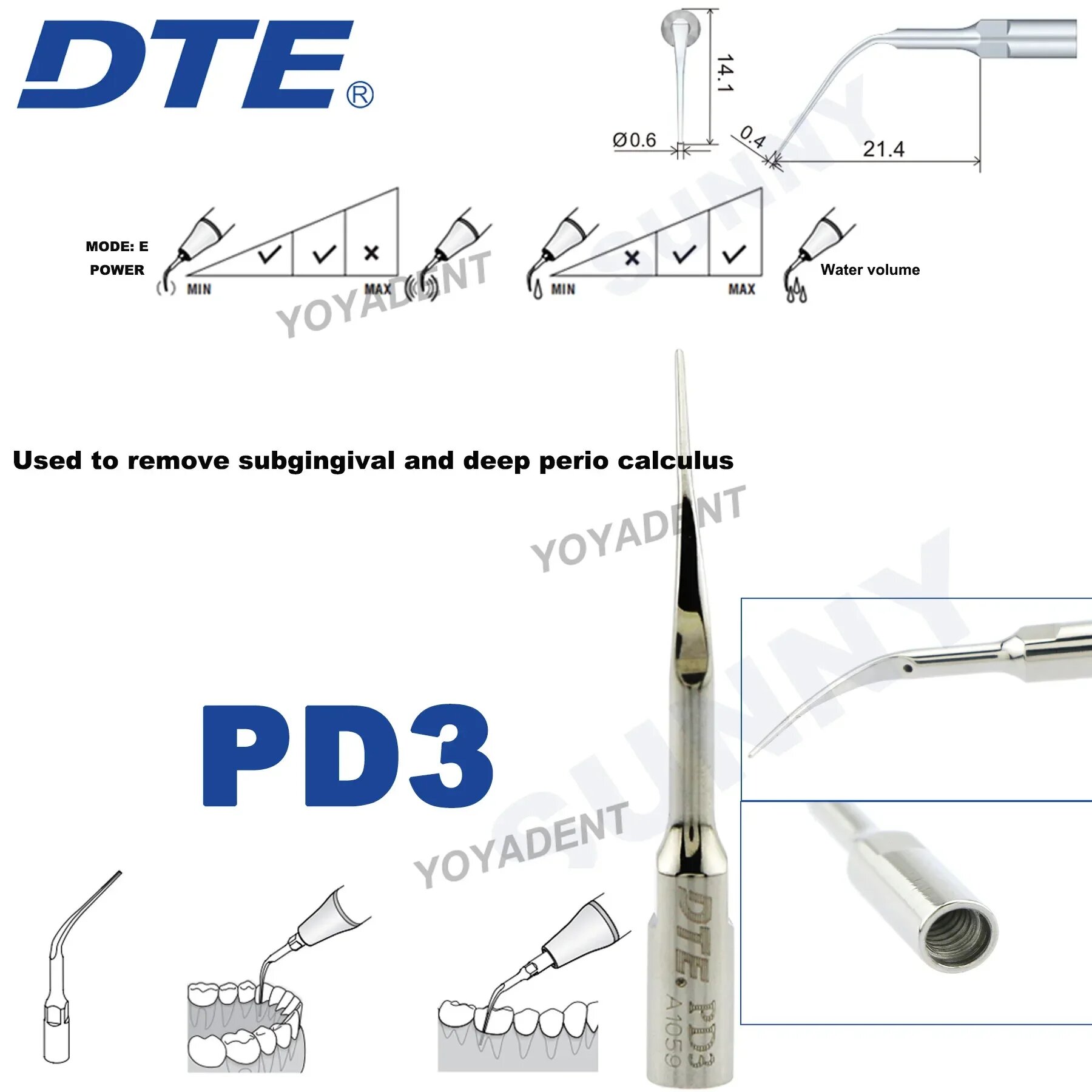 Насадки для скалера Woodpecker DTE PD3