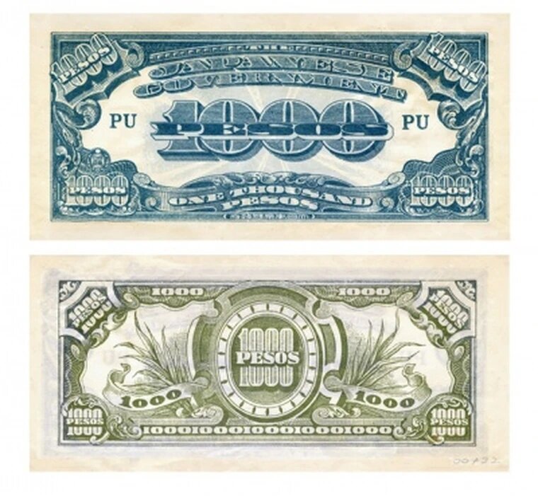 1000 песо 1942 Японская оккупация Филиппин, сувенирная копия, банкноты и купюры редкие коллекционные