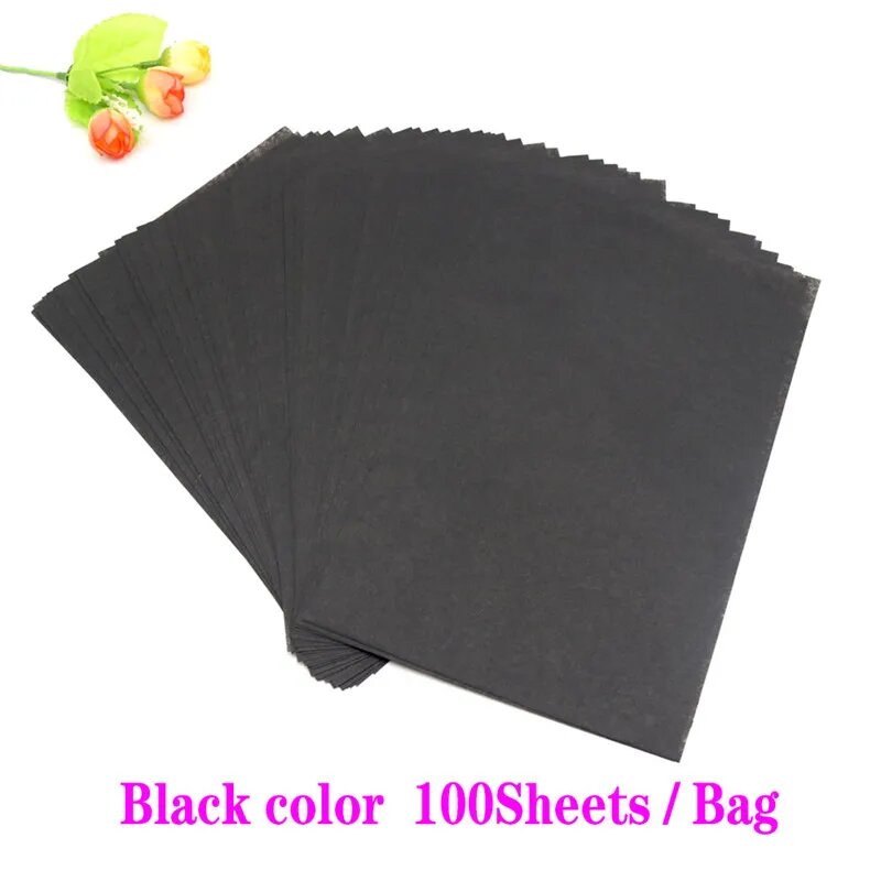 Крафт-бумага для упаковки 21x14 см, 100 листов Черный, Black 100pcs