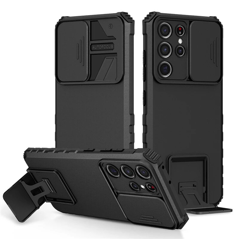 Чехол для Samsung Galaxy S21 Ultra, черный, Slide Camera Armor