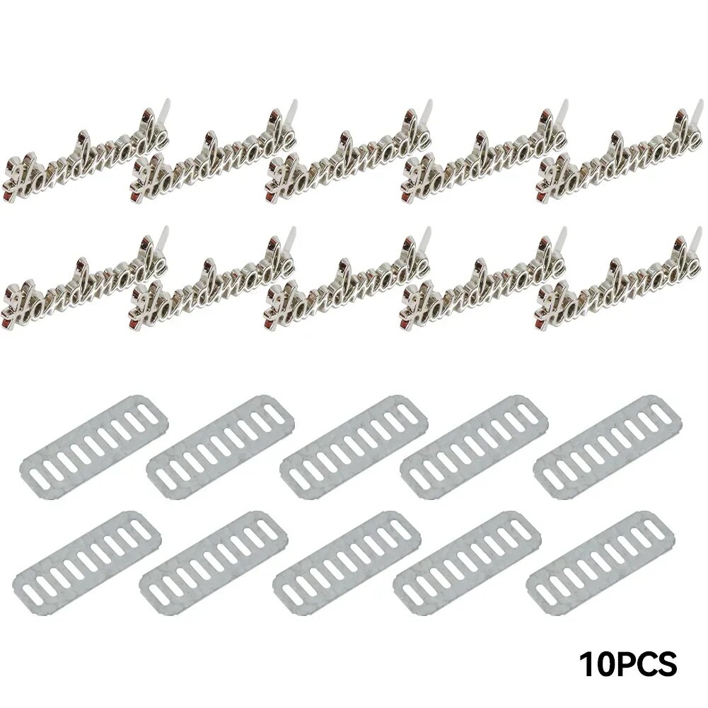 Металлические этикетки с буквами, 10 шт. Silver