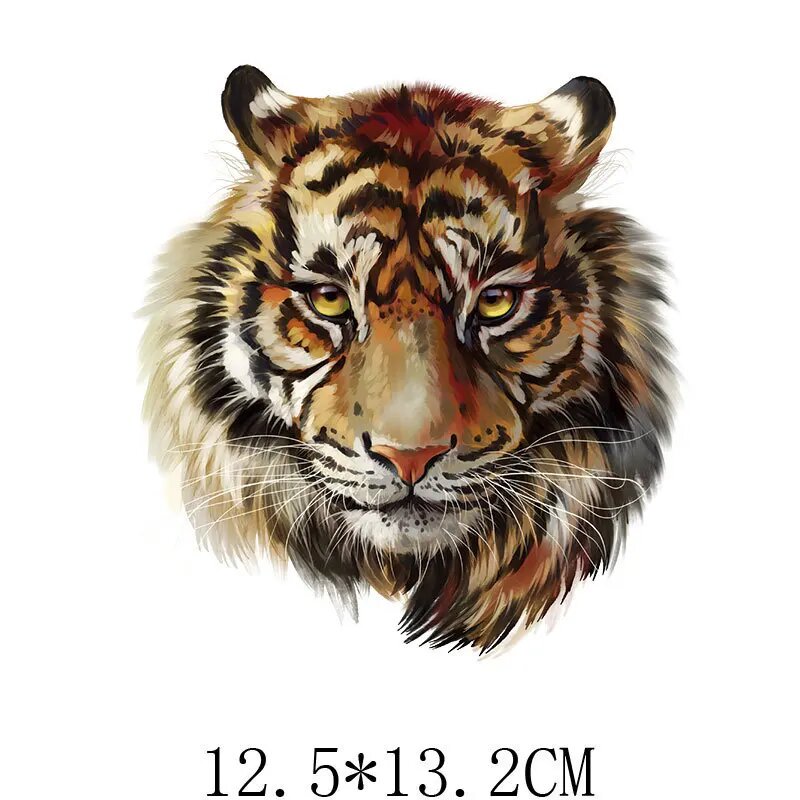 Термопереводные наклейки для одежды: тигр, волк, собака, кошка, сова NTH-00008-20