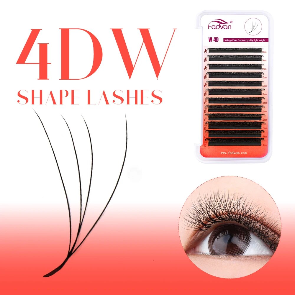 Ресницы Fadvan 4D, изгиб M, 14 мм, цвет 4D