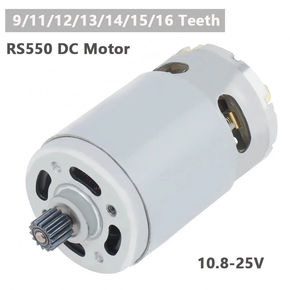 Двигатель постоянного тока ChgImposs RS550, 9-16 зубов, 10.8-25В 18V, 9Teeth 7.9mm