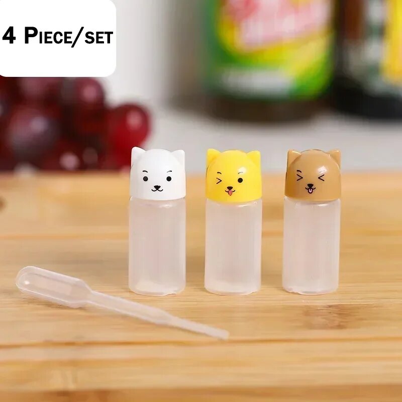 Пластиковые мини-бутылки для соуса Белый, 12-4pcs