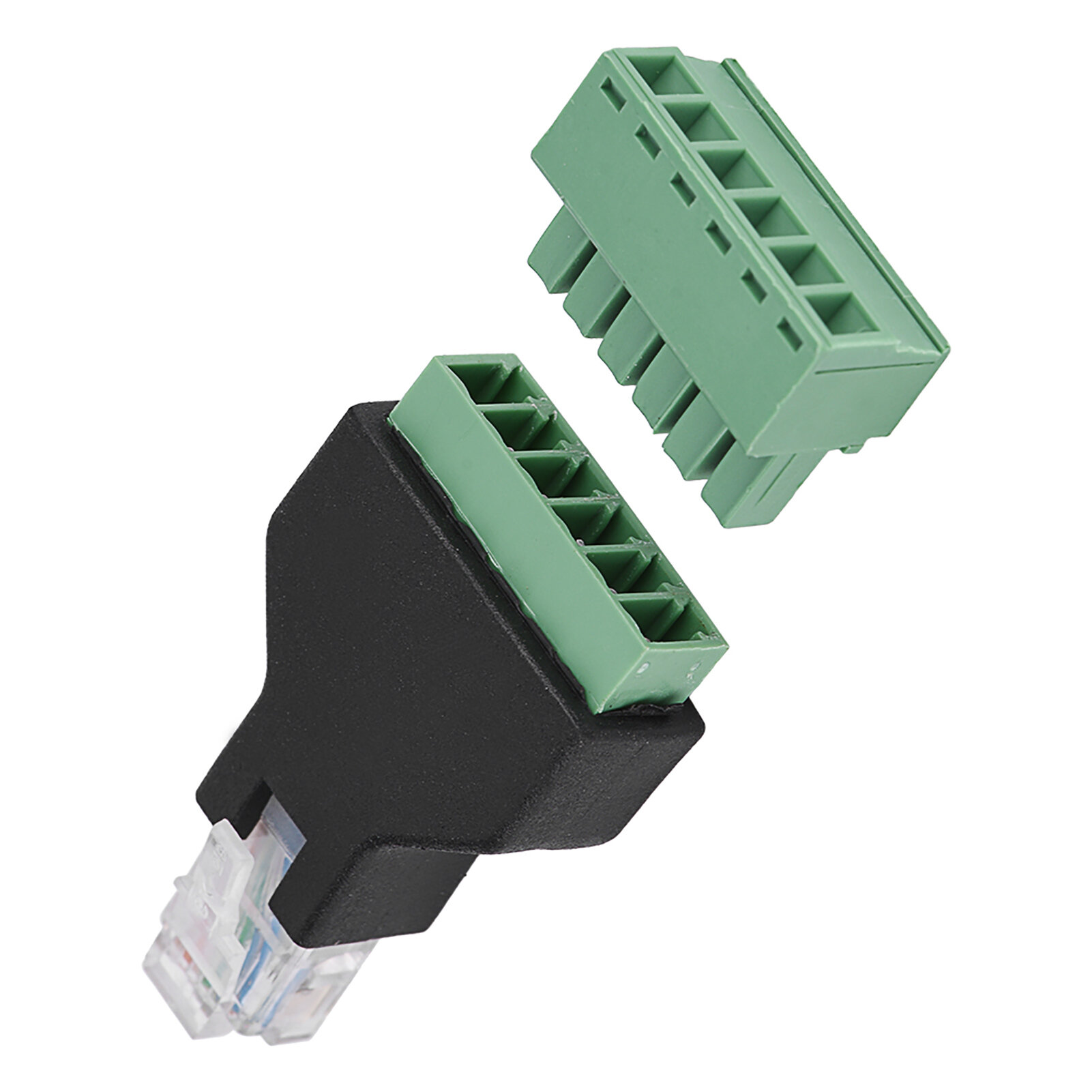1Pcs Адаптер-коннектор Ethernet RJ12 6P6C Мужской к 6-контактным винтовым клеммам, Материал Пластик, Размер Примерно 50*20*11мм, Вес Примерно 13г, 100% Новый
