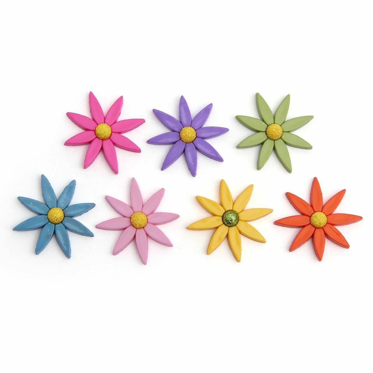 Декоративные элементы Dress It Up "Потрясающие цветы", пластик, 7 шт