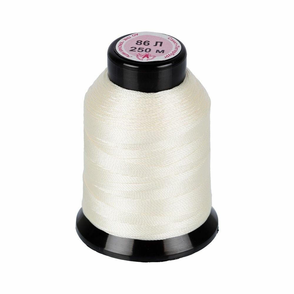 Нитки лавсан КНР 100% полиэфир 250 м, 5 шт № 121 кремовый (86Л)