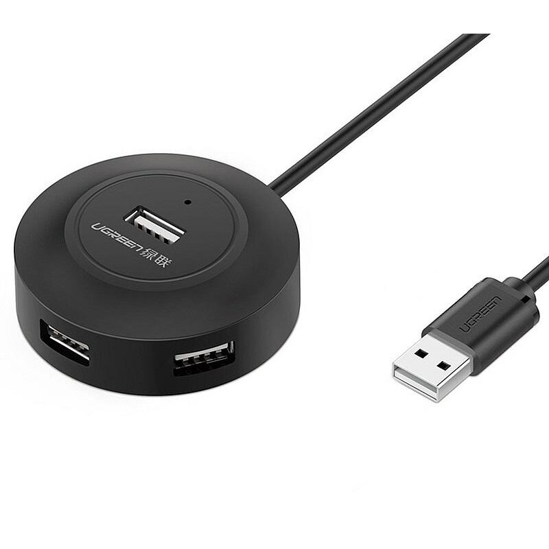 Разветвитель Ugreen черный, CR106, USB 2.0, 4 порта, 1 м (20277_)