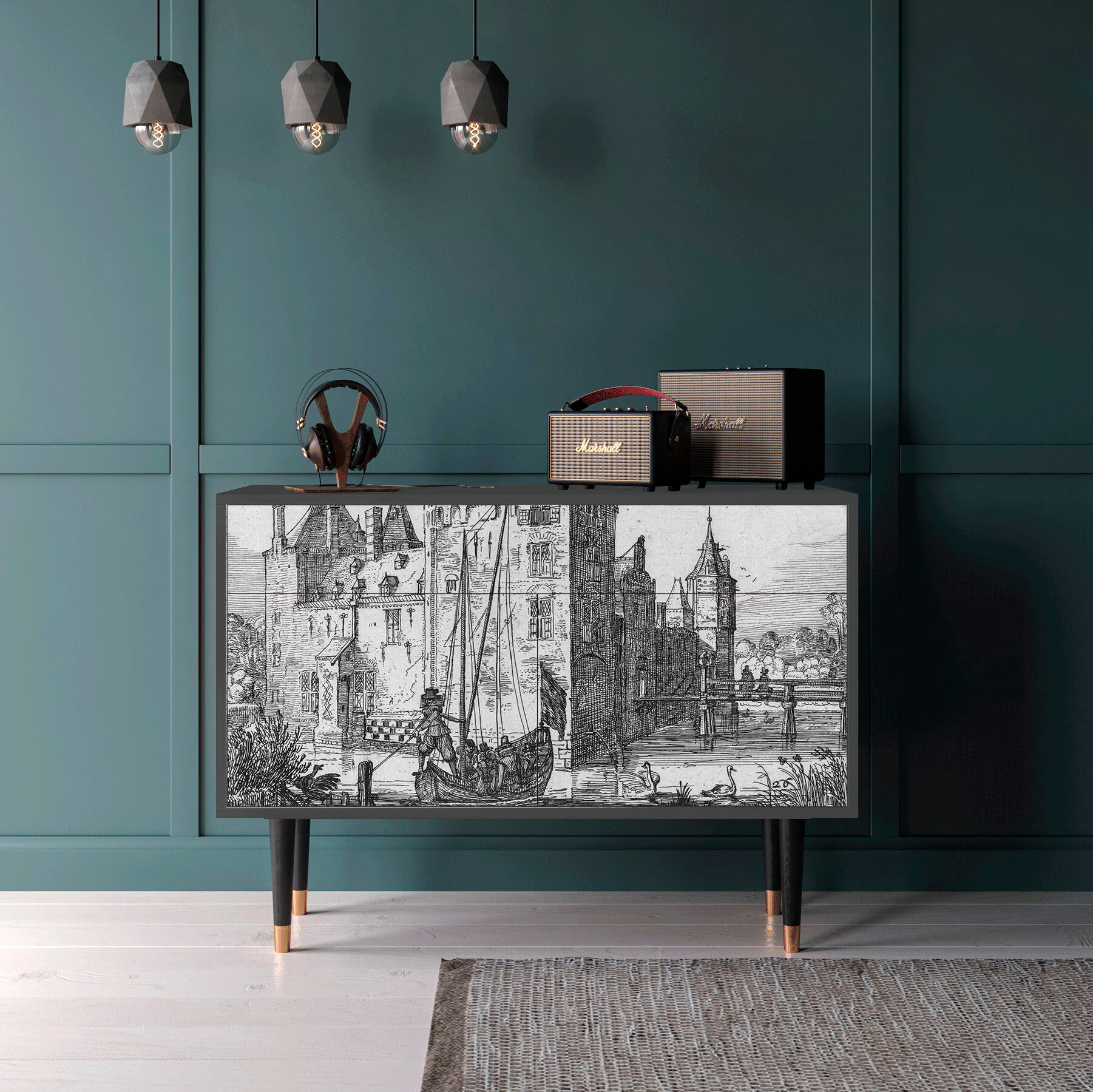 Комод - STORYZ - BS4 Castle by Pieter Breugel, Размер - 115 x 85 x 48 см, Цвет корпуса - Антрацит