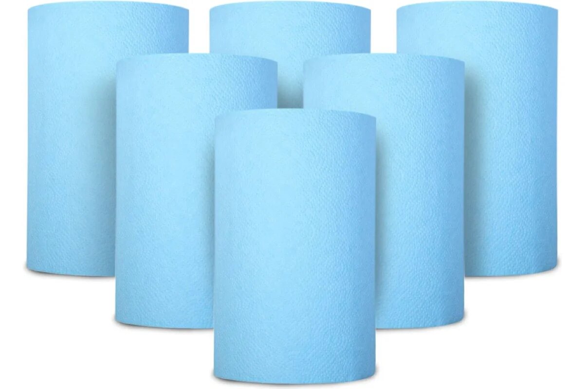 Бумага Сити Полотно протирочное, синий, 1 сл, h-24см, размер листа 24х22 см, 500 листов в рулоне, супервпитывающее сырье 48г/м2, 6рул/упак БС-1-24-КРС (6рул/упак) М