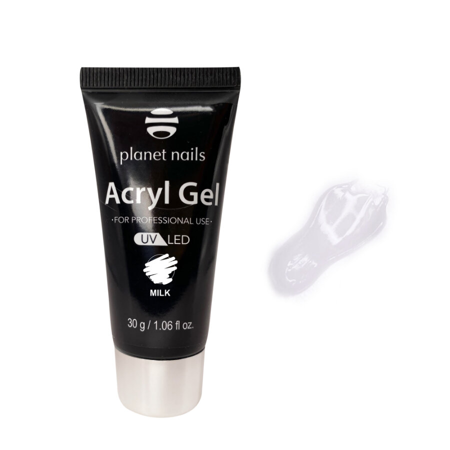 Acryl Gel для моделирования и наращивания Planet Nails молочный, 30гр