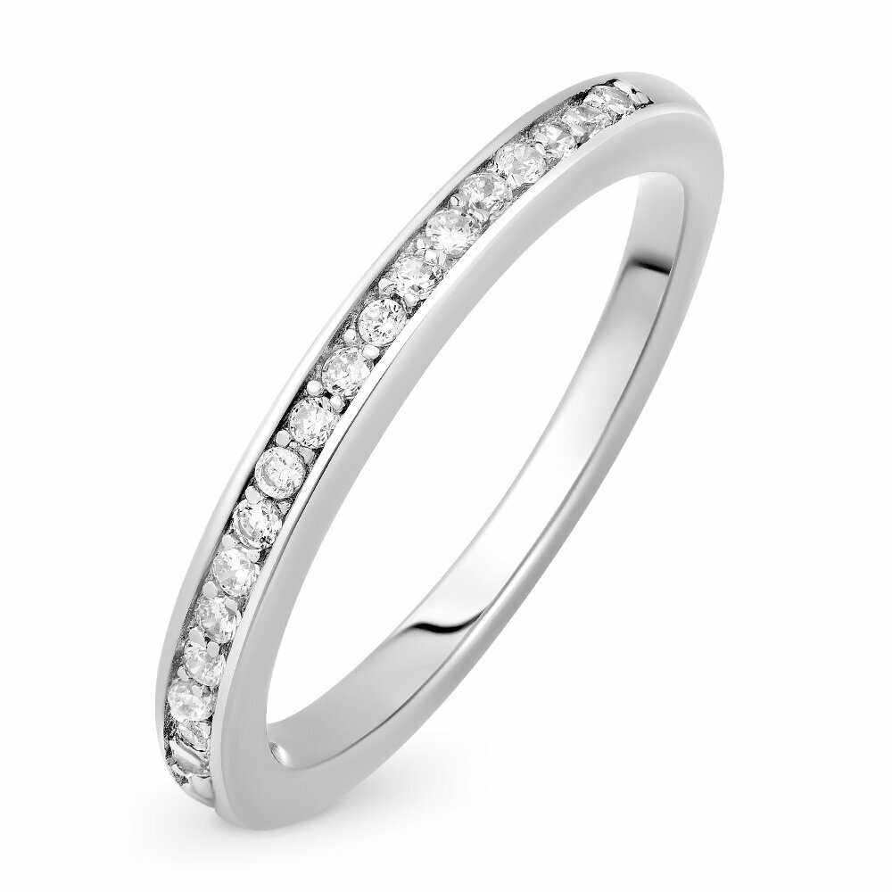 Кольцо дорожка, серебро, 925 проба, родирование, фианит