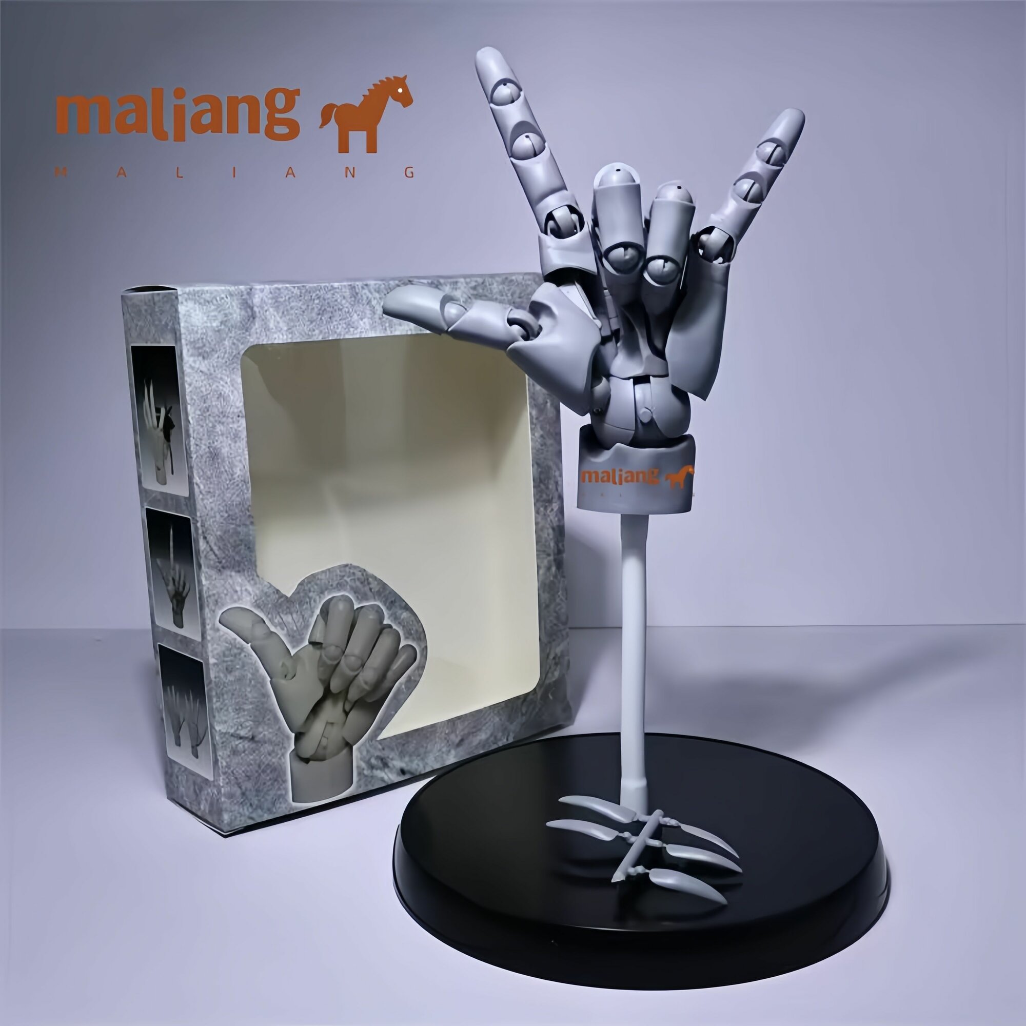 Манекен с ручной, биопластик, для художников и дизайнеров, 36 см, серый