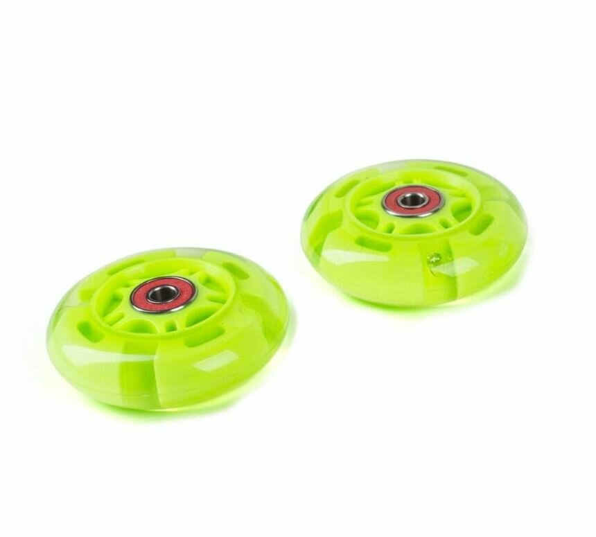 Колеса для самокатов 80мм светящиеся (PU, цвет зеленый) (пара)