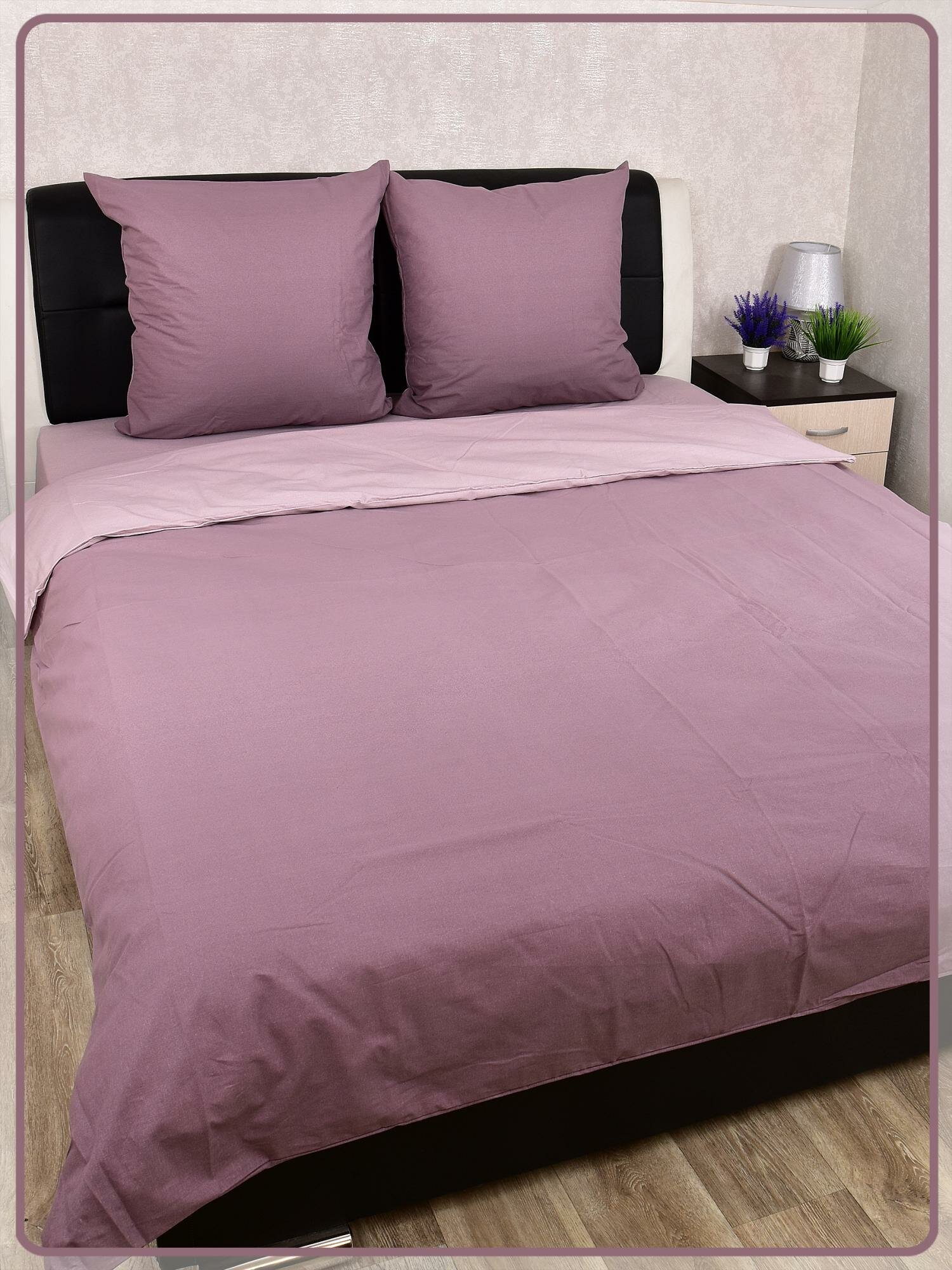 Постельное белье Шуйская бязь Однотонный коричневый 21014-4 Евро-макси