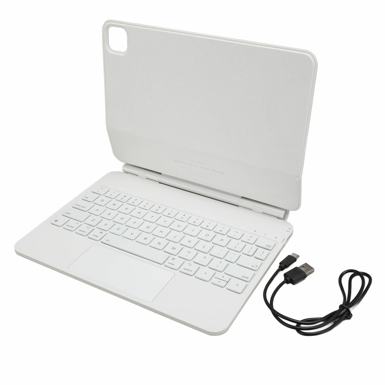 Чехол-клавиатура iOS Air4/5 Pro белый, подсветка, трекпад, плавающая подставка