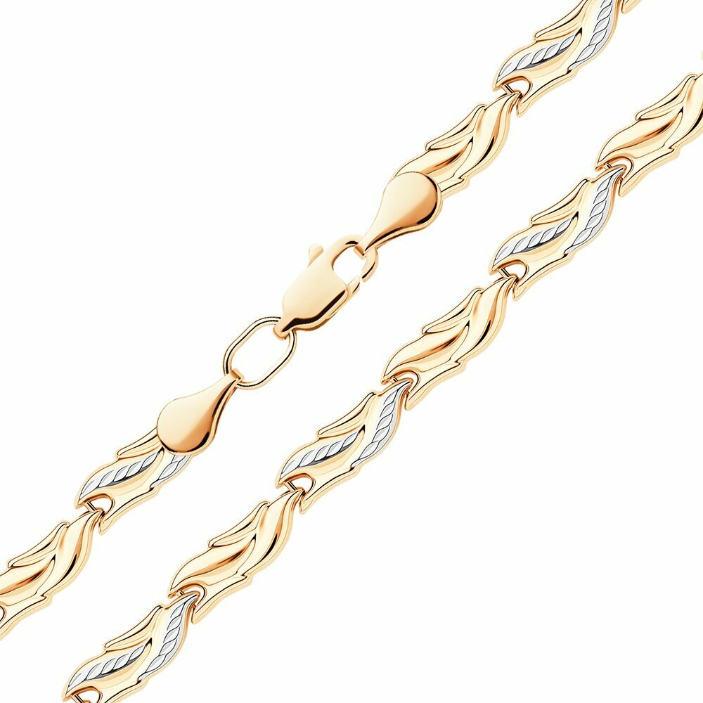 Глидерный браслет, красное золото, 585 проба, родирование