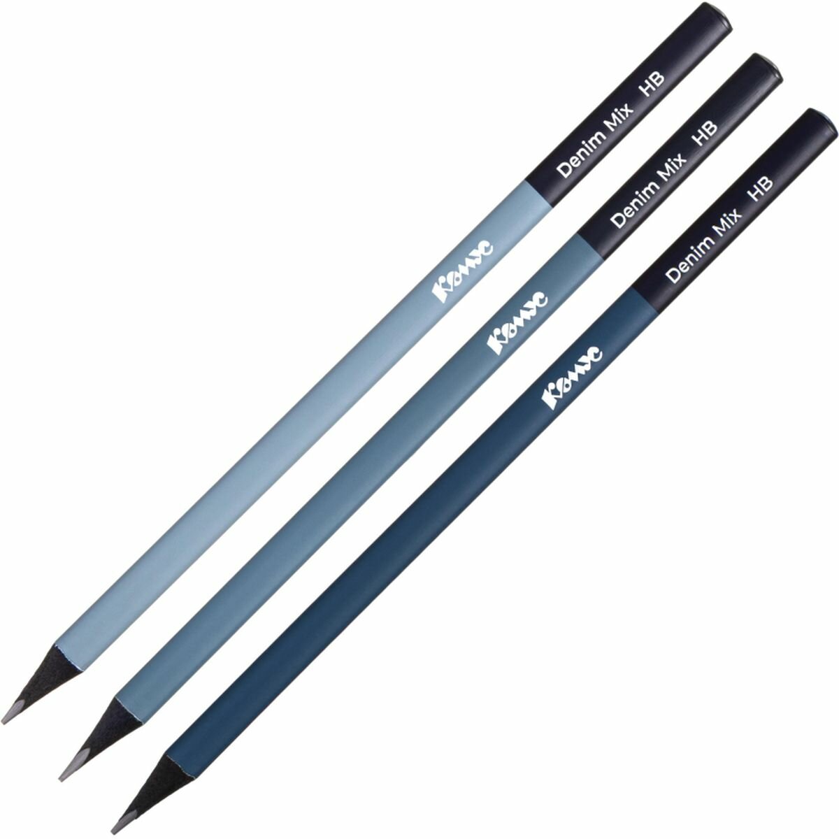Карандаш чернографитный Комус Denim Mix (НВ, трехгранный, без ластика) (2210074), 12шт.