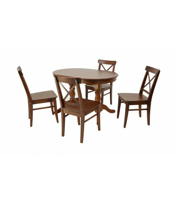 Обеденная группа стол Бизе со стульями Ингольф, орех